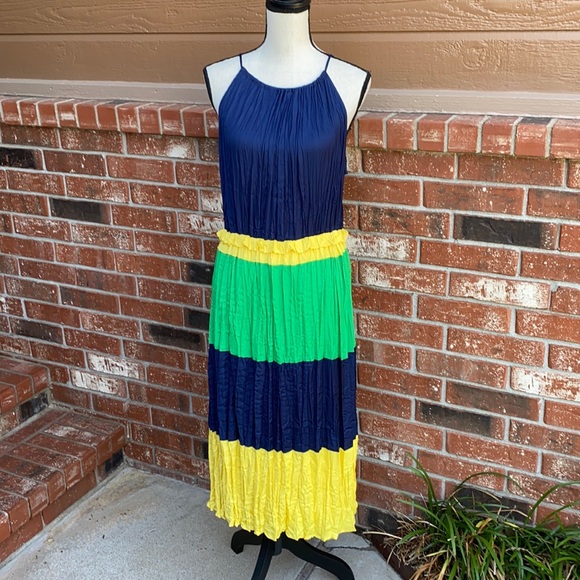 Gibson Latimer | Dresses | Gibson Latimer Tiered Colorblock Maxi ...